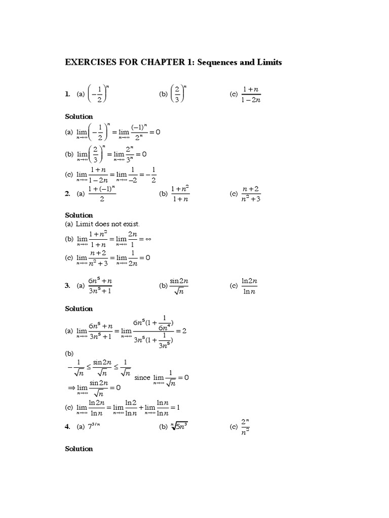 Chapter 1 Sequences and Limits PDF | PDF | Complex Analysis | Numbers