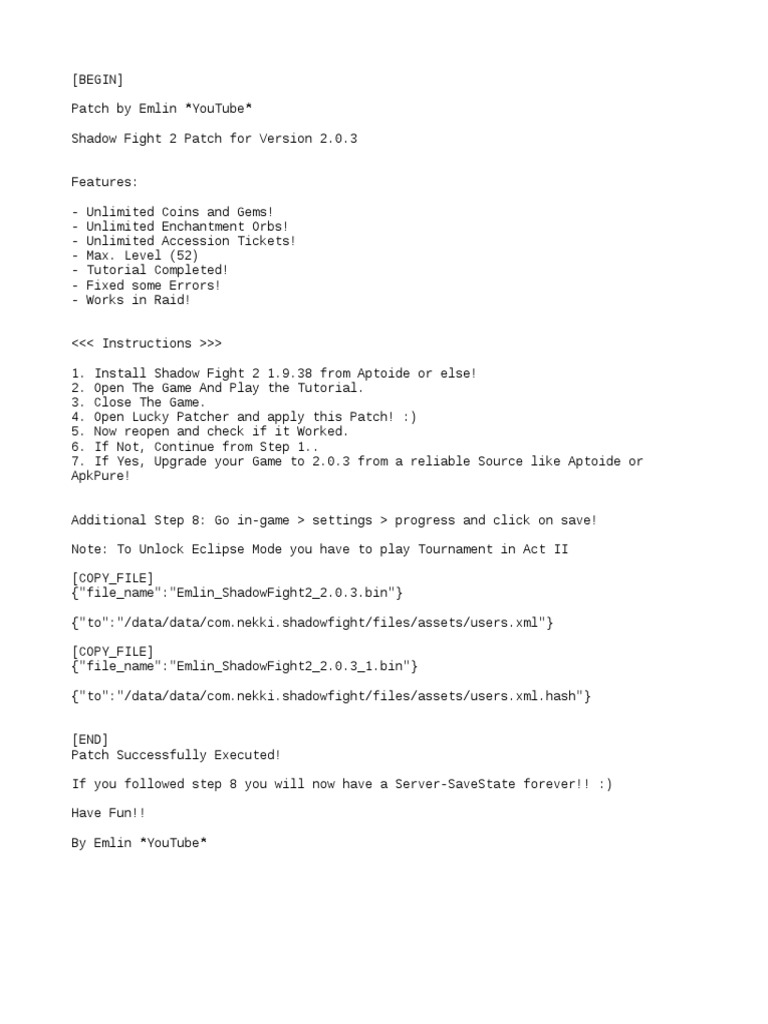 2.0.3 Emlin Com - Nekki.shadowfight | PDF