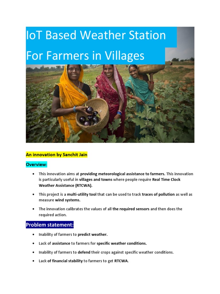 IoT Based Weather STation For Farmers in Villages | PDF | Arduino | Weather