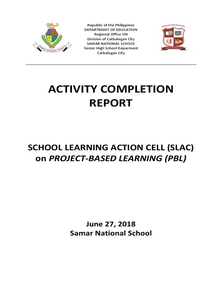 Activity Completion Report (Acr) Slac Project Based Learning (PBL) | Download Free PDF | Project ...