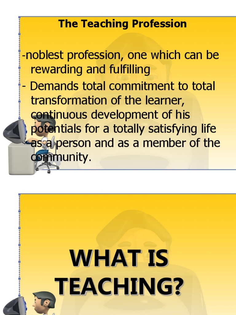 The Noblest Profession | PDF | Teachers | Learning