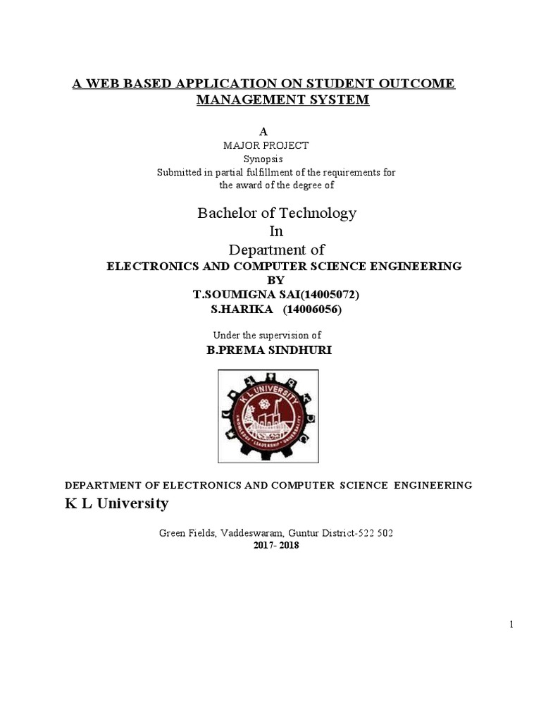 Bachelor of Technology in Department Of: A Web Based Application On Student Outcome Management ...