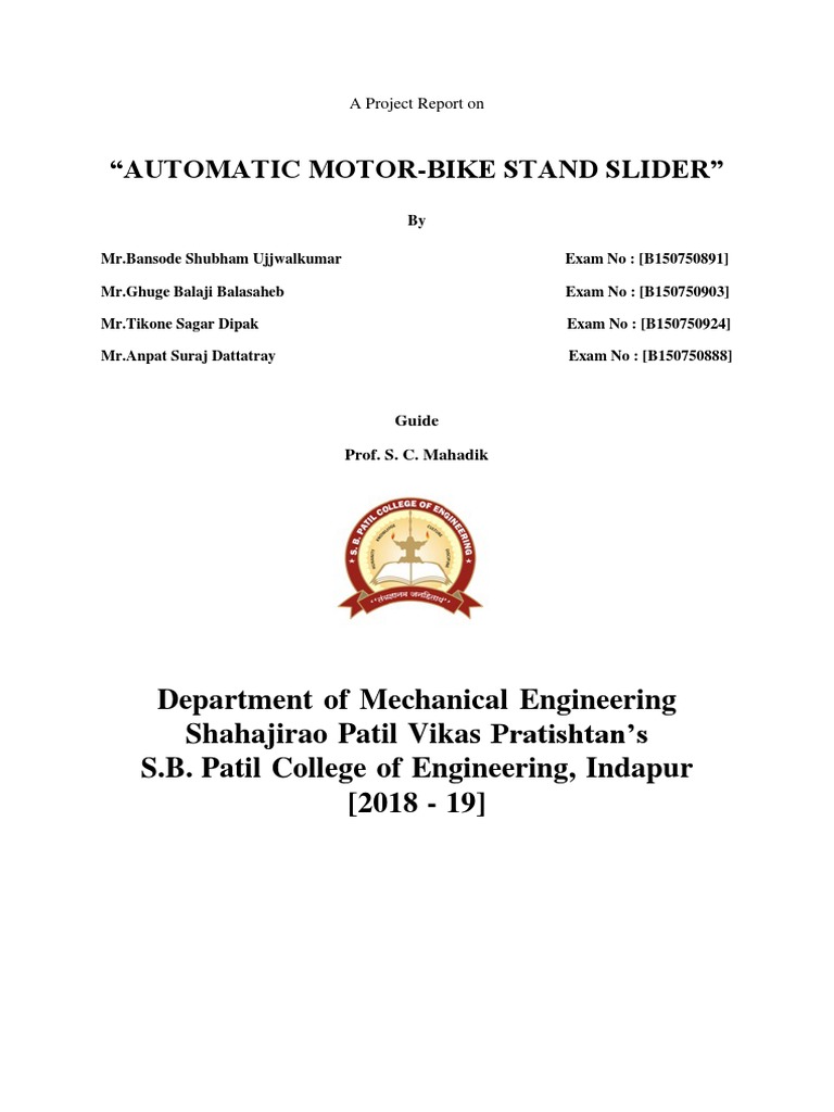 Automatic Bike Stand Report | PDF | Capacitor | Resistor
