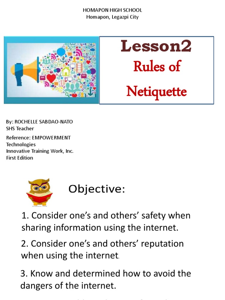 Lesson2: Rules of Netiquette | PDF | Malware | Computer Virus Lesson2: Rules of Netiquette | PDF | Malware | Computer Virus