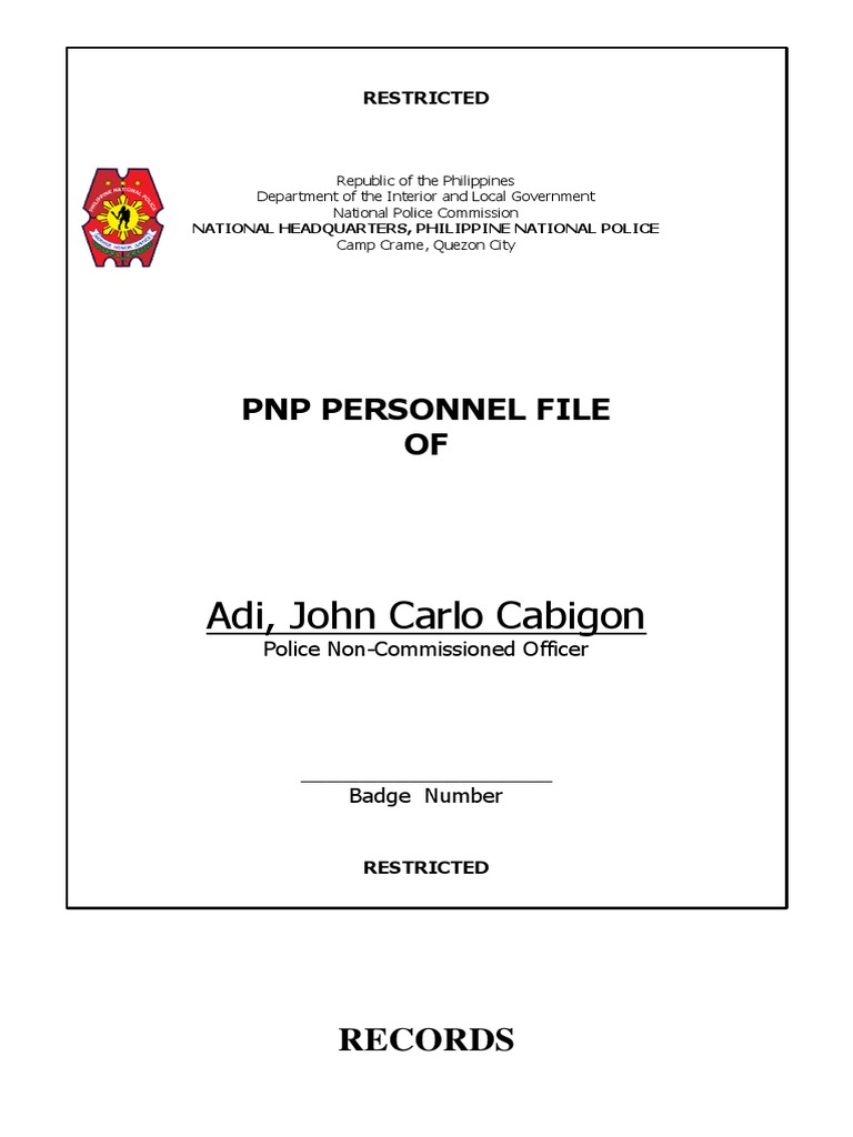 Police Officer Application Form Sample | PDF
