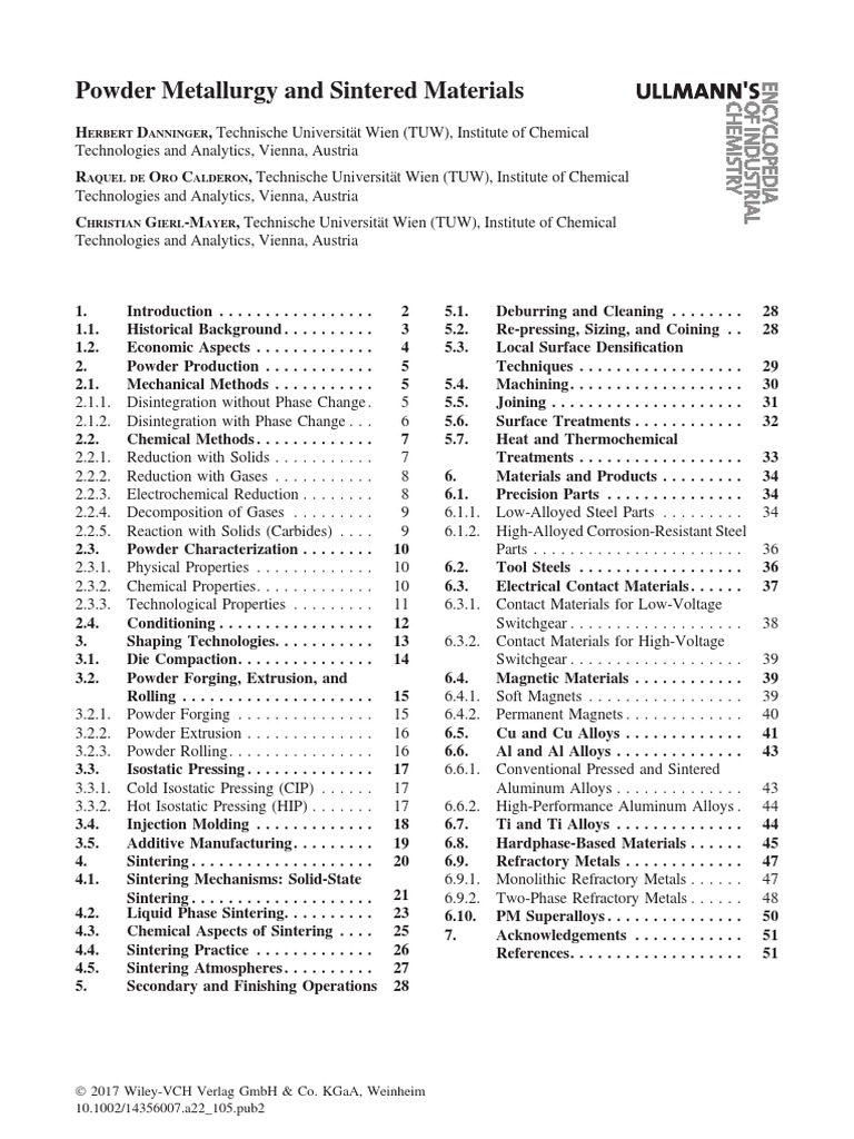 Powder Metallurgy PDF | PDF | Sintering | Nickel