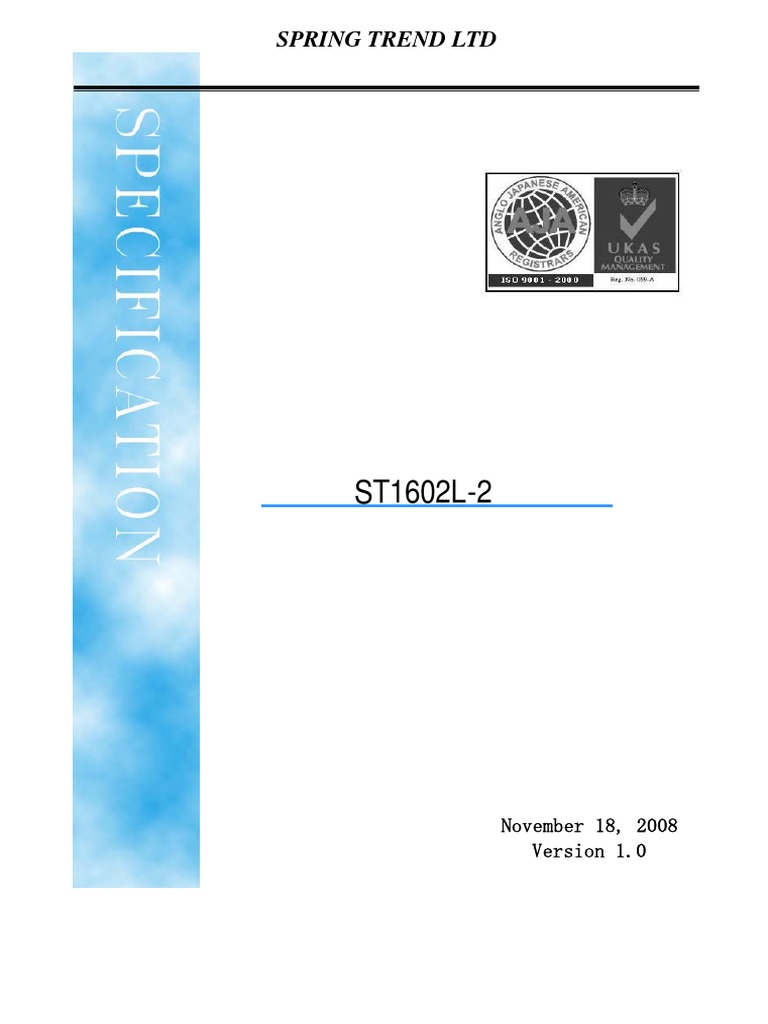 ST1602L | PDF | Liquid Crystal Display | Printed Circuit Board