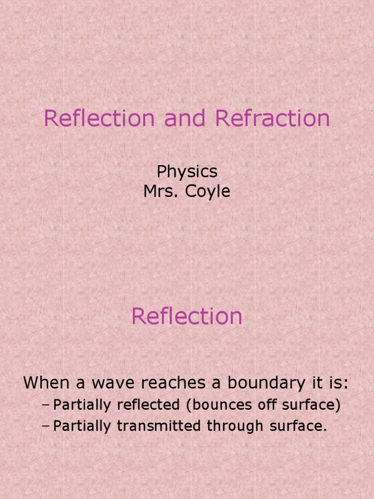 Reflection and Refraction: Physics Mrs. Coyle | PDF | Refraction ...