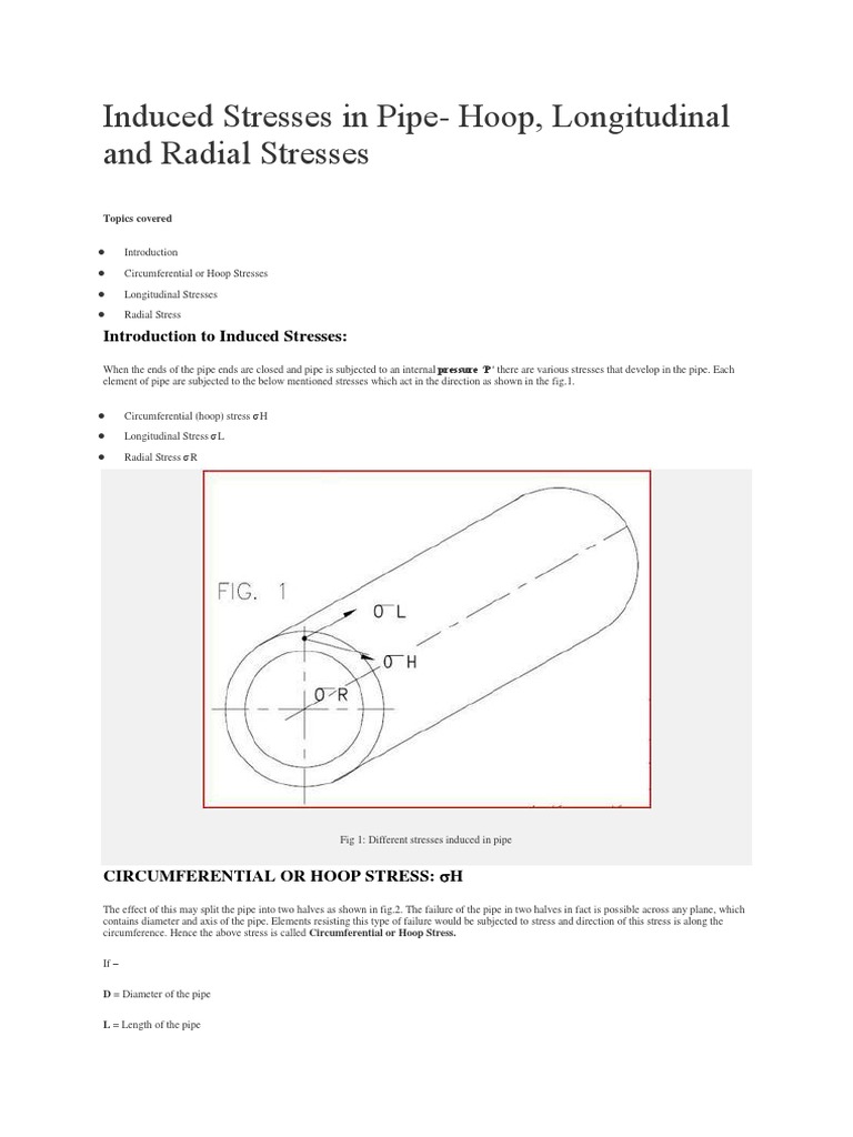 Induced Stresses in Pipe | Download Free PDF | Stress (Mechanics ...