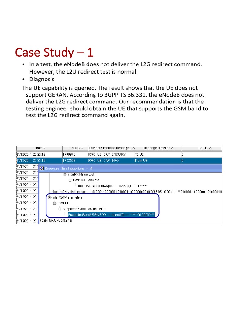 Case Study - 1: The UE Capability Is Queried. The Result Shows That The ...