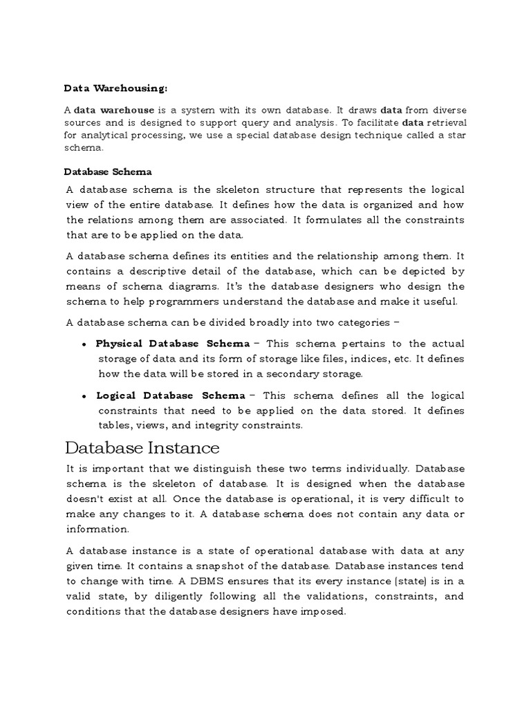 Data Warehousing & APM Essentials | PDF | Database Schema | Databases