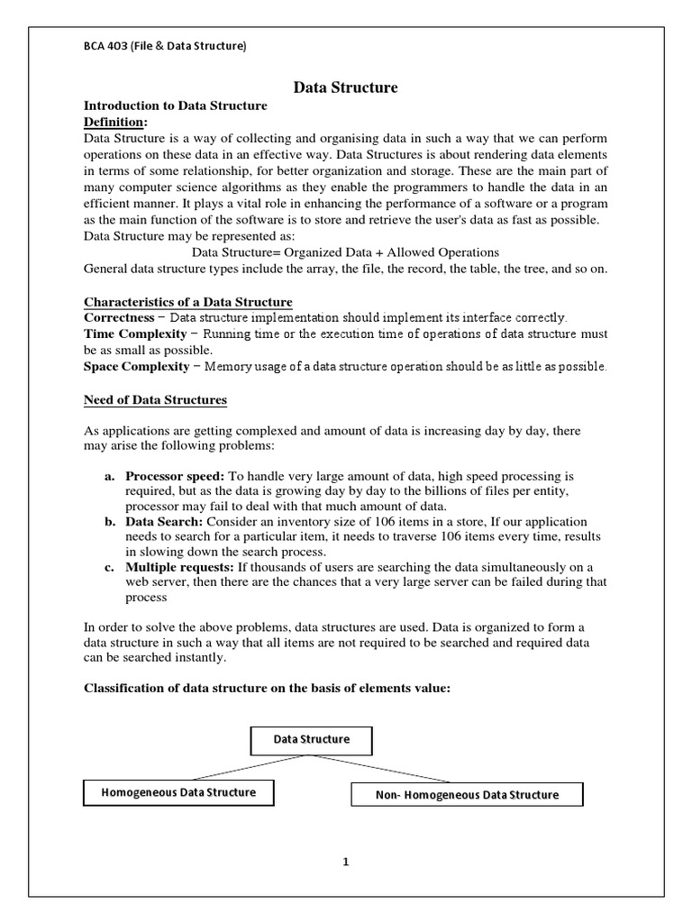 DS-BCA403 Introduction to Data Structure | PDF | Time Complexity | Array Data Structure
