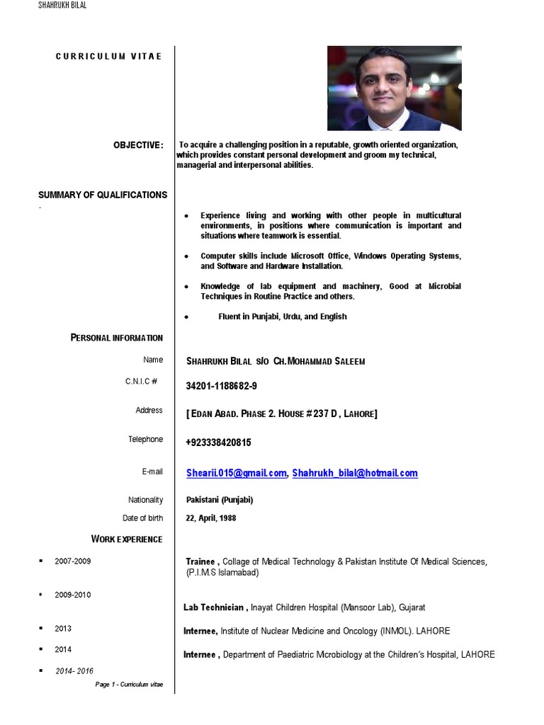 Shahrukh (Curriculum Vitae) or | PDF | Medicine | Health Care