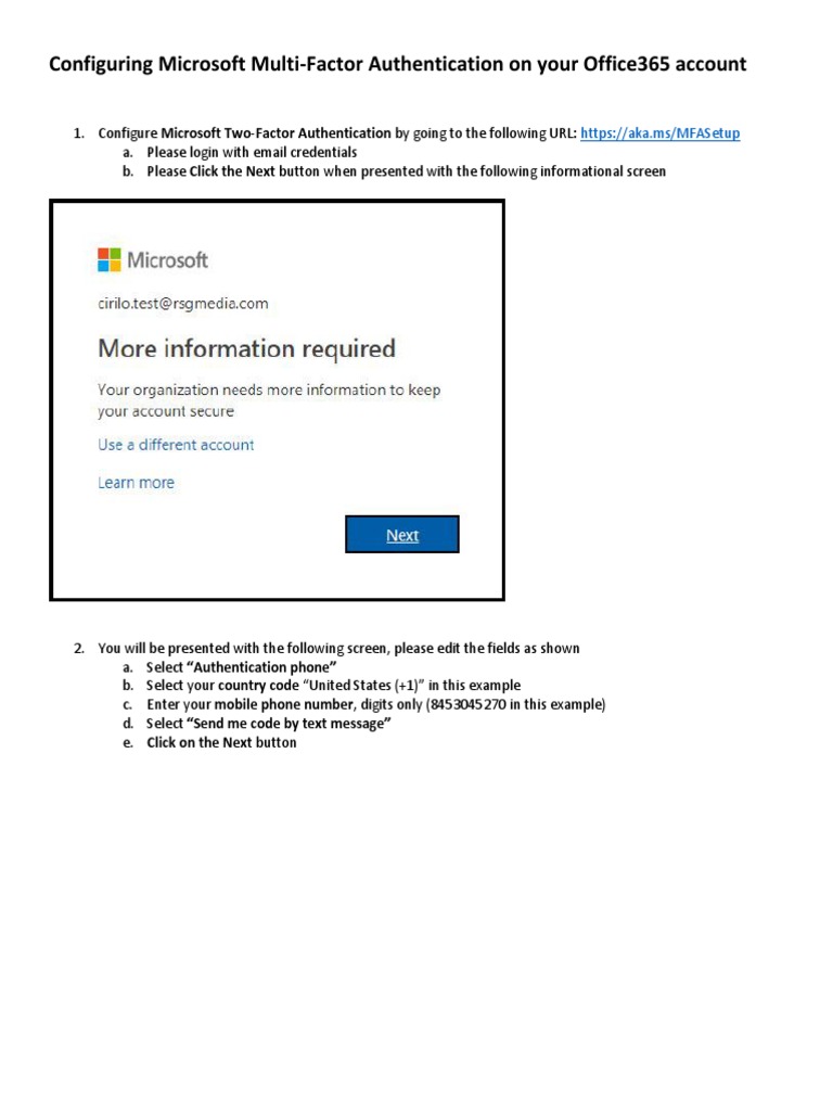 Procedure To Enable Microsoft MFA v2 | PDF | Authentication | Office 365