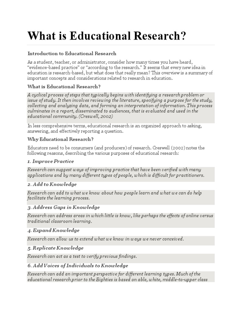 Introduction to Educational Research | PDF | Research Design ...