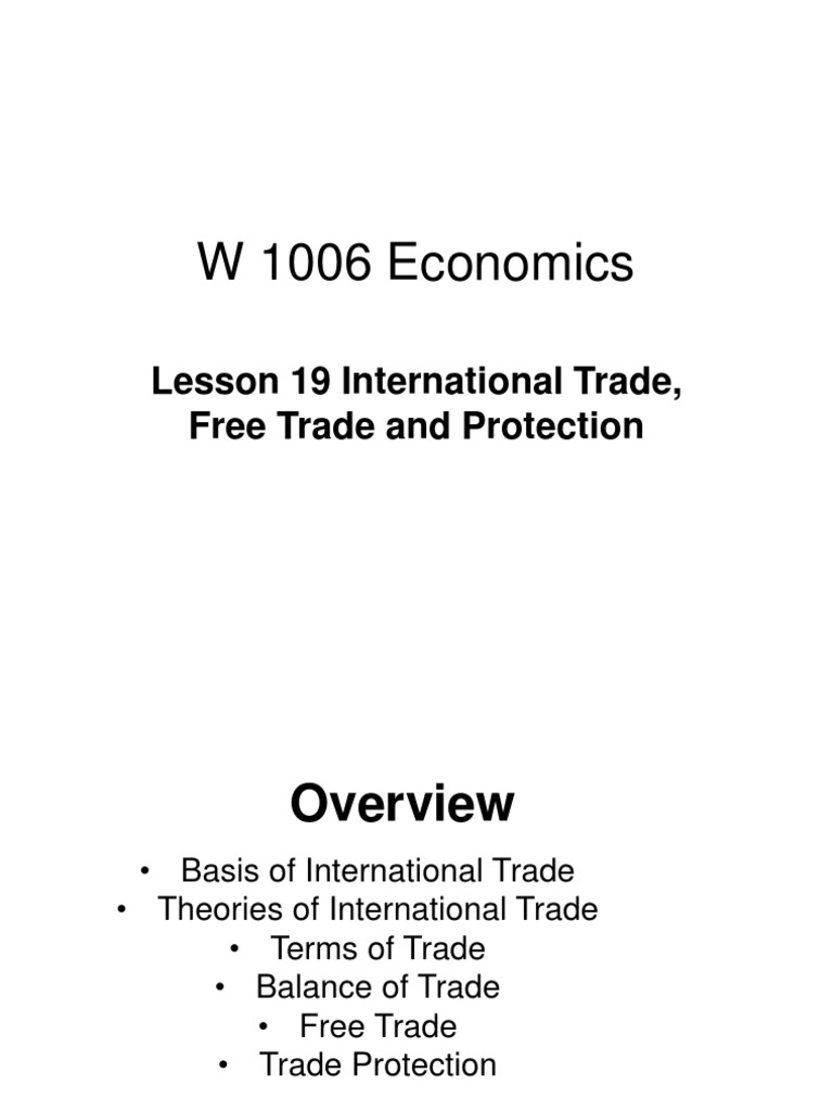 Lesson 19 International Trade | PDF | Comparative Advantage | Free Trade