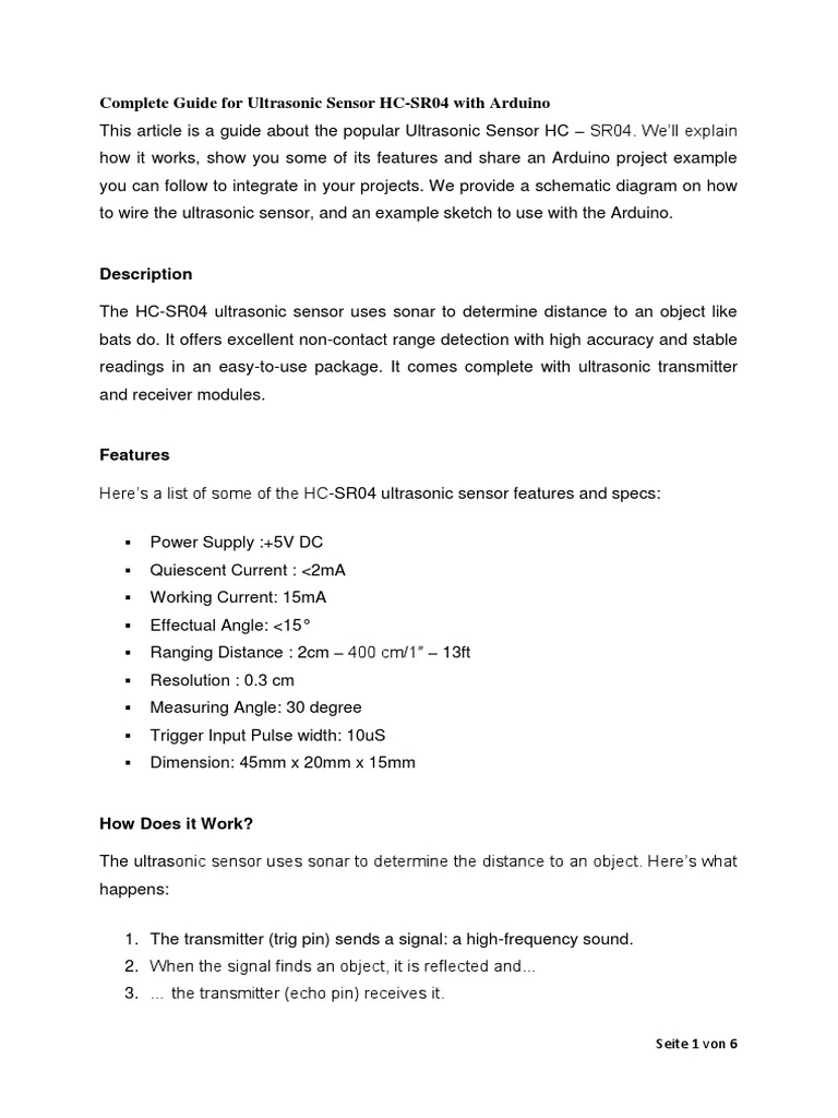 Complete Guide For Ultrasonic Sensor HC | Download Free PDF ...