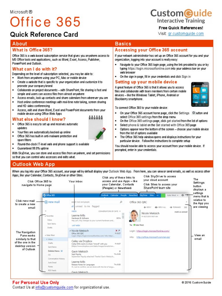 office-365-cheat-sheet.pdf | Office 365 | Microsoft Office