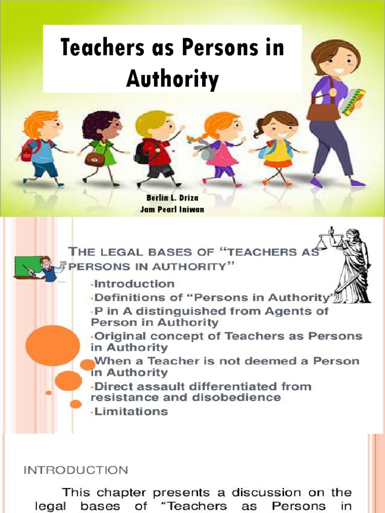 Teachers As Persons in Authority | PDF