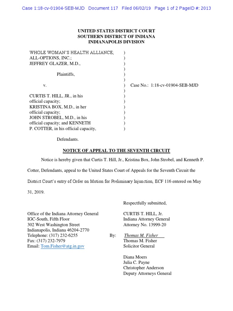 117 - Notice of Appeal To The Seventh Circuit | PDF | Lawsuit | United ...
