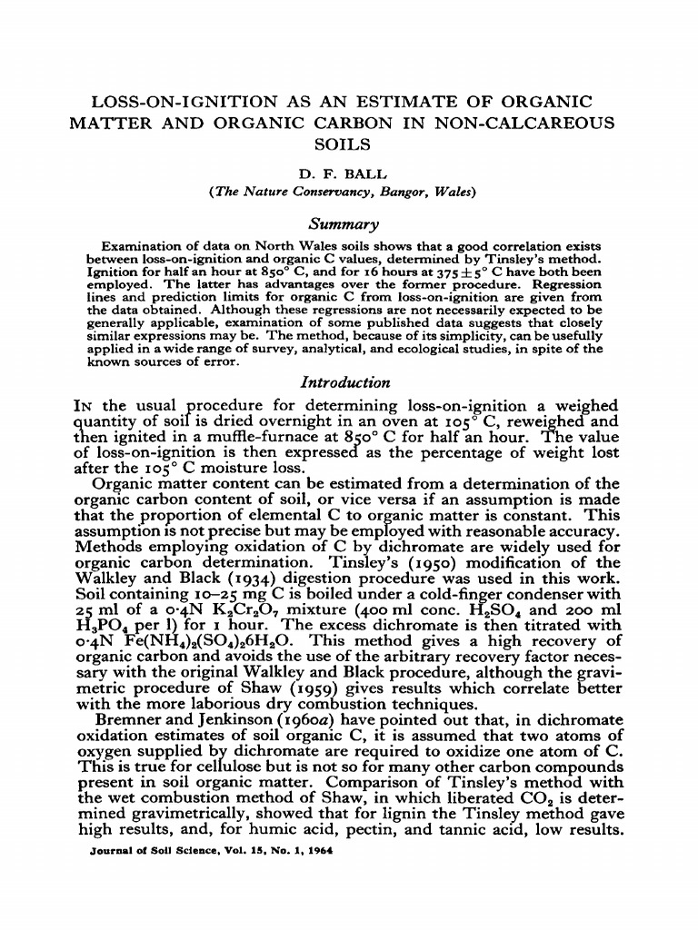 Loss of Ignition | PDF | Soil | Regression Analysis