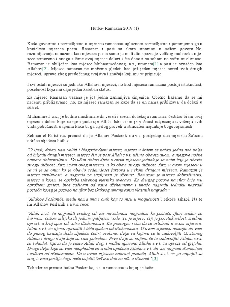 Ramazanska Hutba | PDF