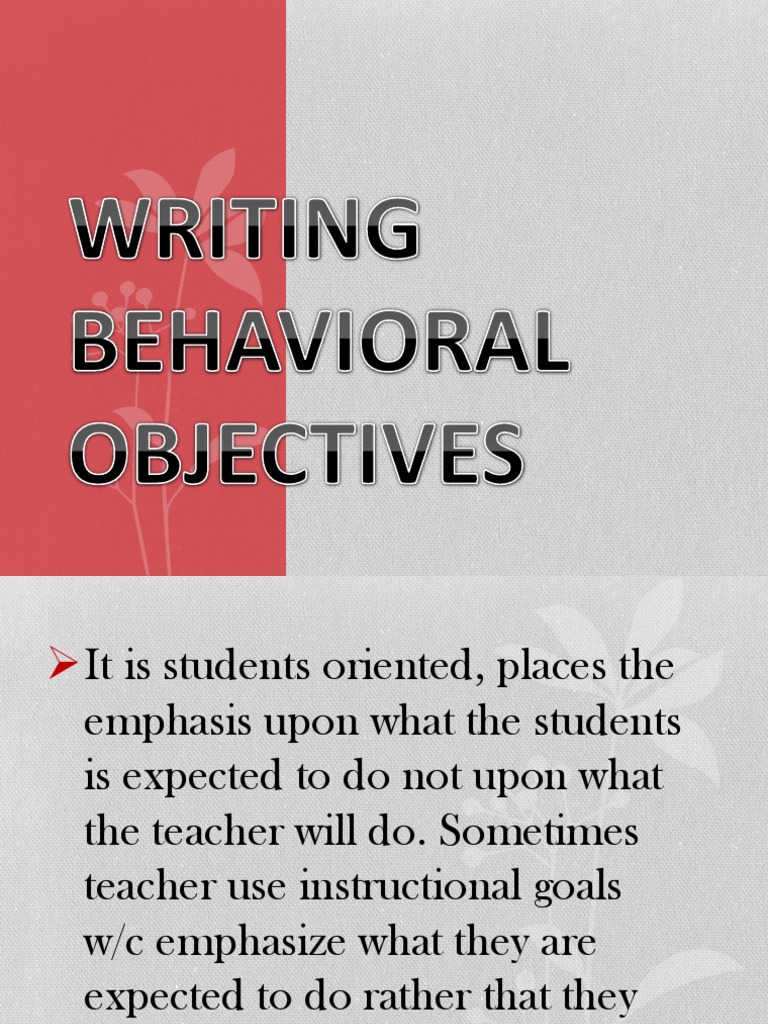 Writing Behavioral Objectives | PDF | Attitude (Psychology) | Idea