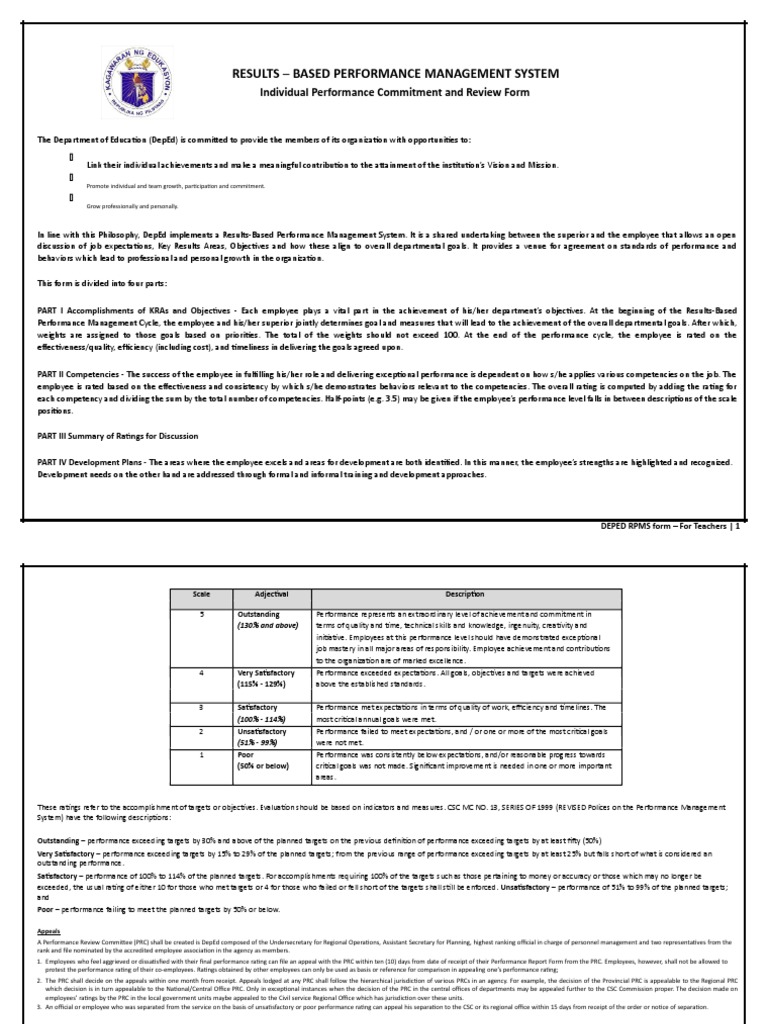 Results - Based Performance Management System: Individual Performance ...