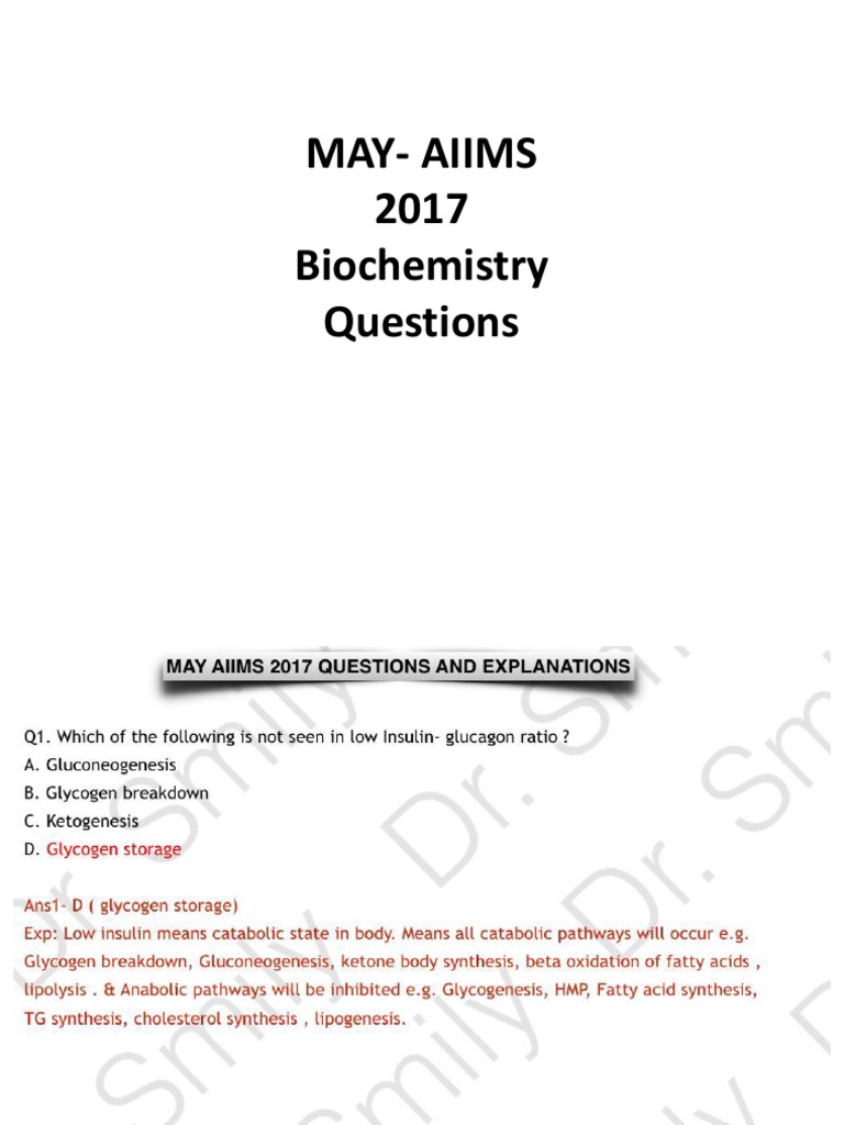 Aiims - May - 2017 - Biochem | PDF