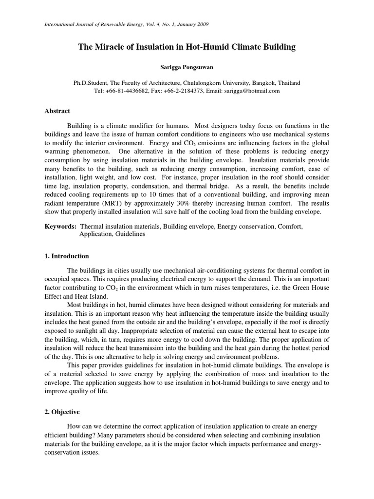 Insulation in Hot-Humid Climates | PDF | Building Insulation | Roof