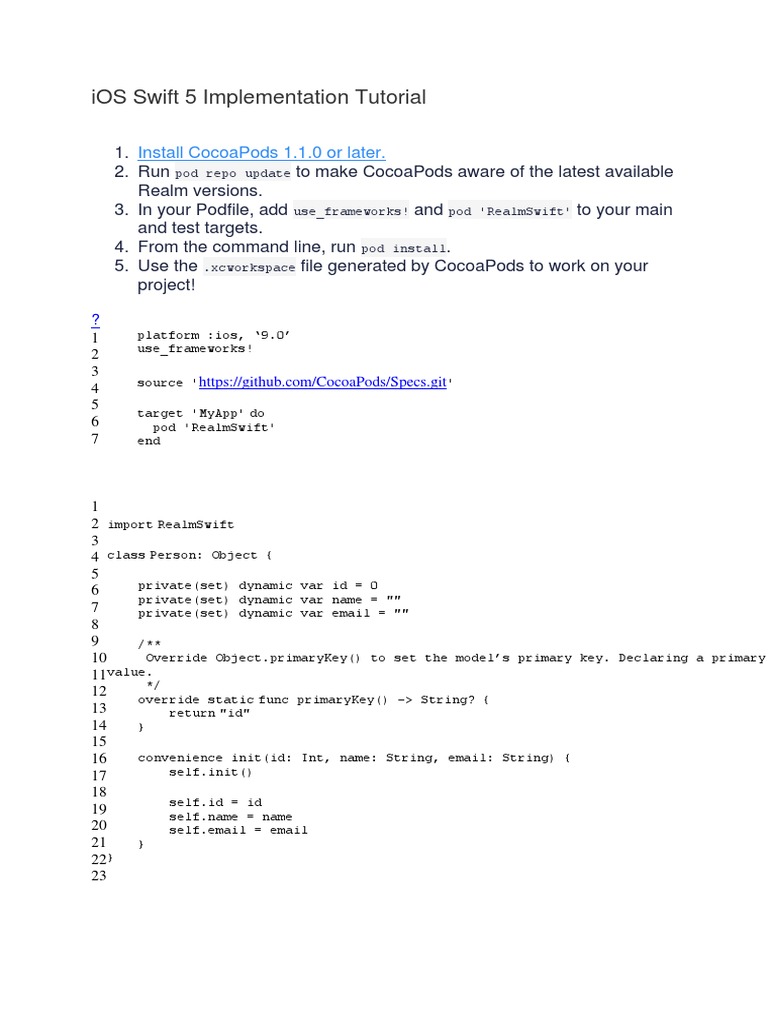 Realm Updated Tutorial | PDF | Swift (Programming Language) | Array ...