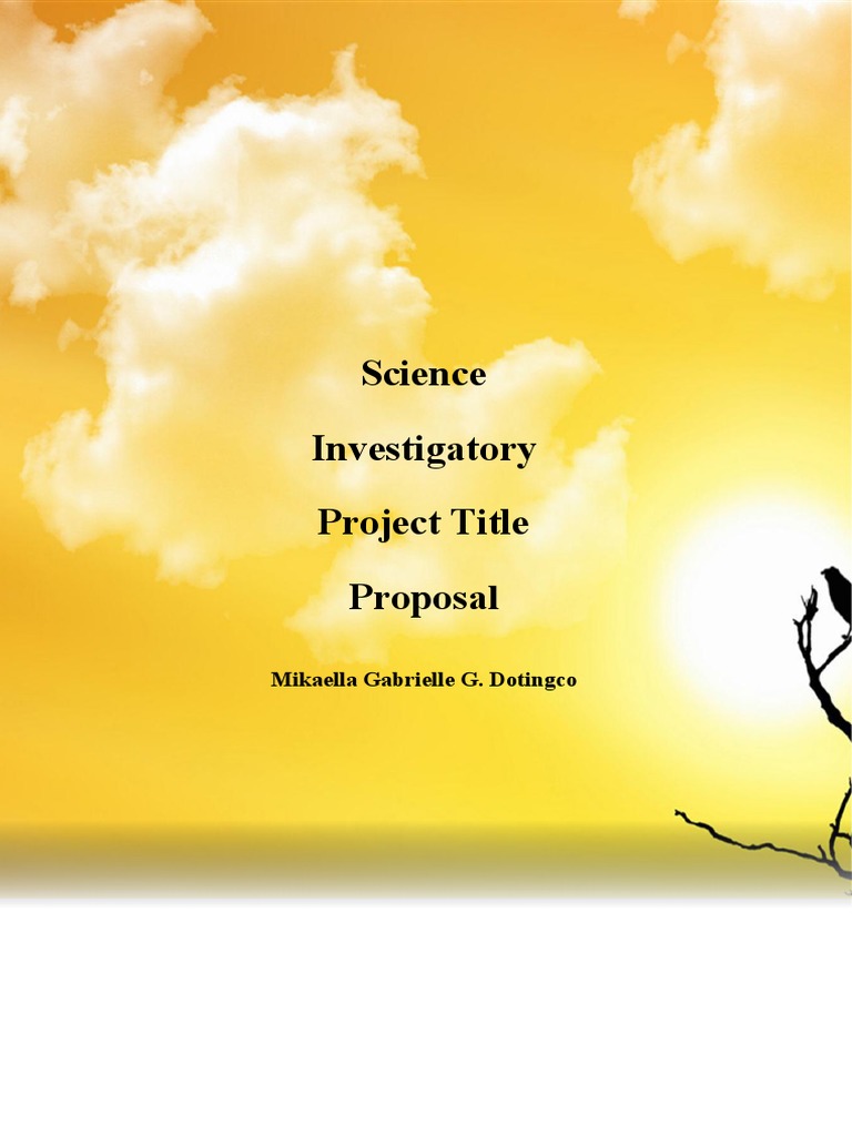 Science Investigatory Project Title Prop PDF | PDF | Gasoline | Ethanol