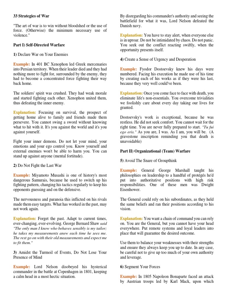 33 Strategies of War | PDF | Charles De Gaulle | Hannibal