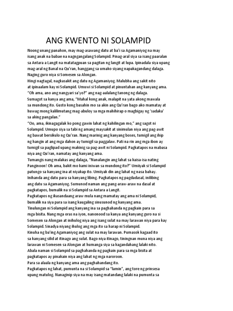 Ang Kwento Ni Solampid | PDF