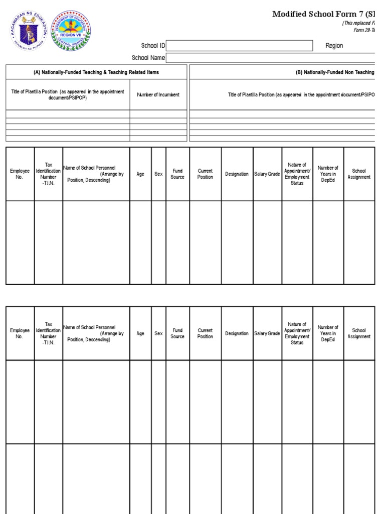 School Personnel Profile Form | PDF | Teachers | Social Institutions