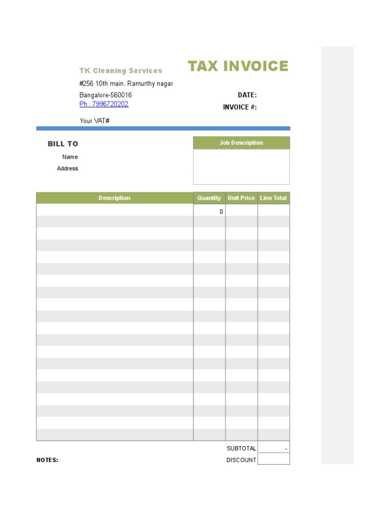 Cleaning Bill | PDF | Invoice | Value Added Tax