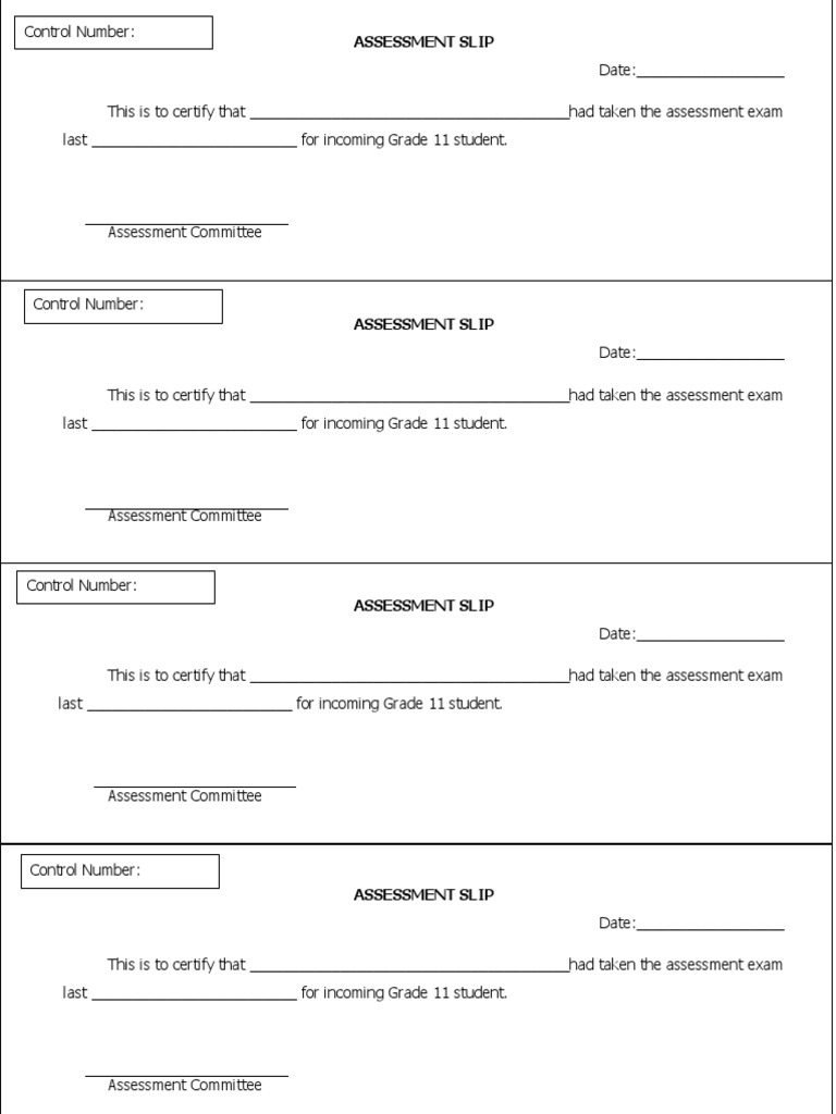 Assessment Slip | PDF