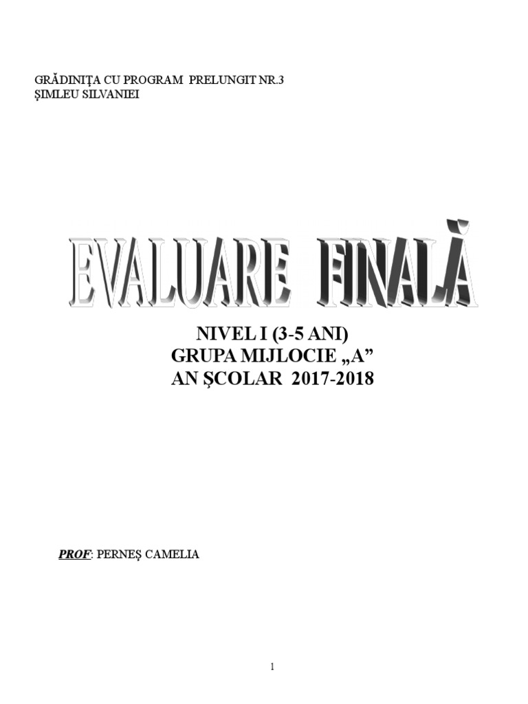 Evaluare Finala | PDF