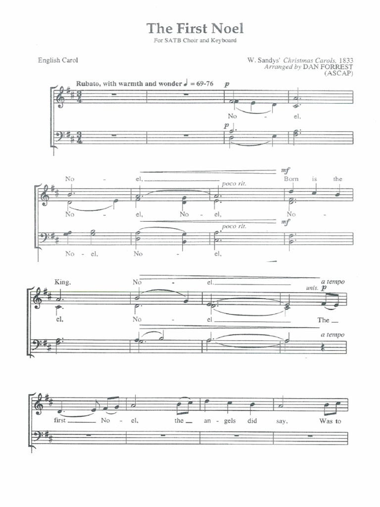 First Noel - Dan Forrest Choir | PDF