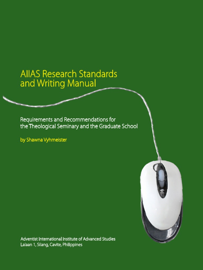 AIIAS Research Manual | PDF | Thesis | A Manual For Writers Of Research ...