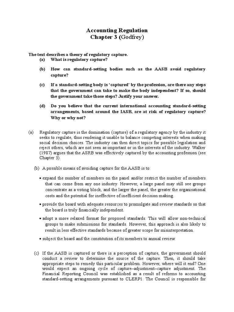 Understanding Regulatory Capture in Accounting | PDF | Regulatory ...