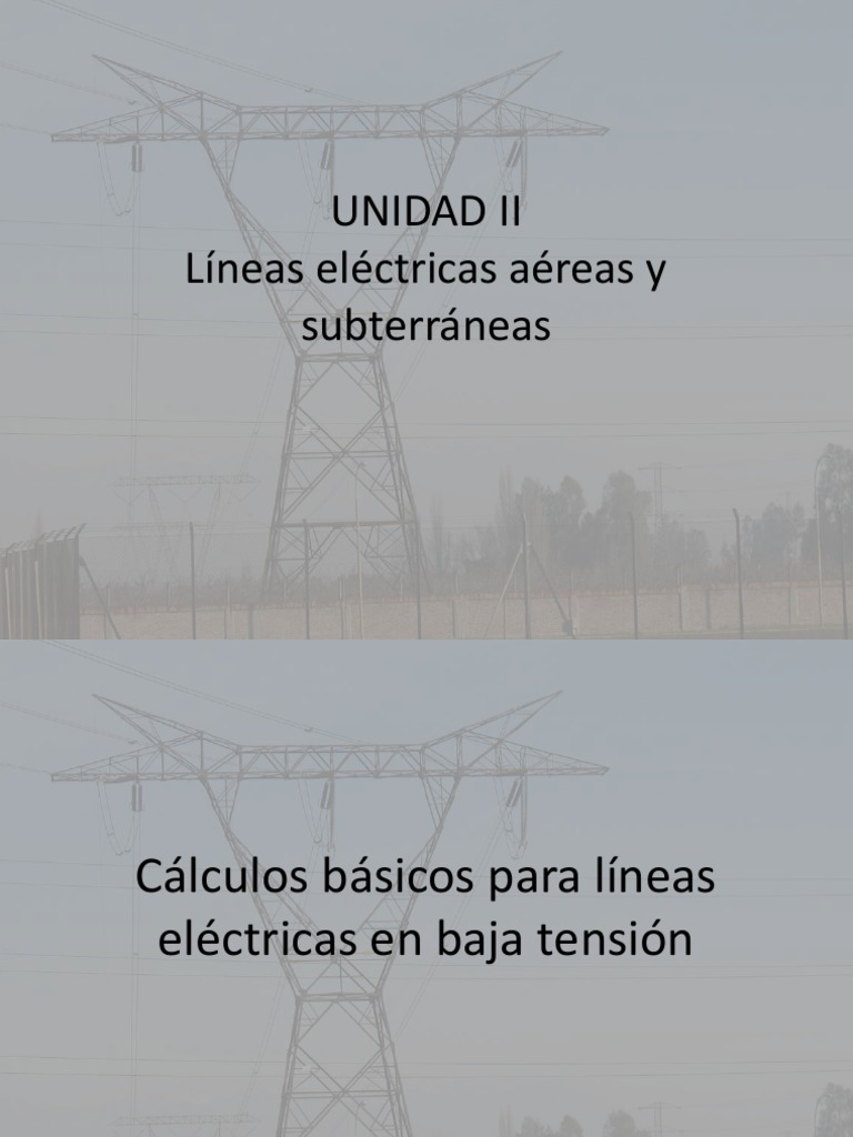 Lineas Electricas Aéreas y Subterraneas | PDF | Corriente eléctrica ...
