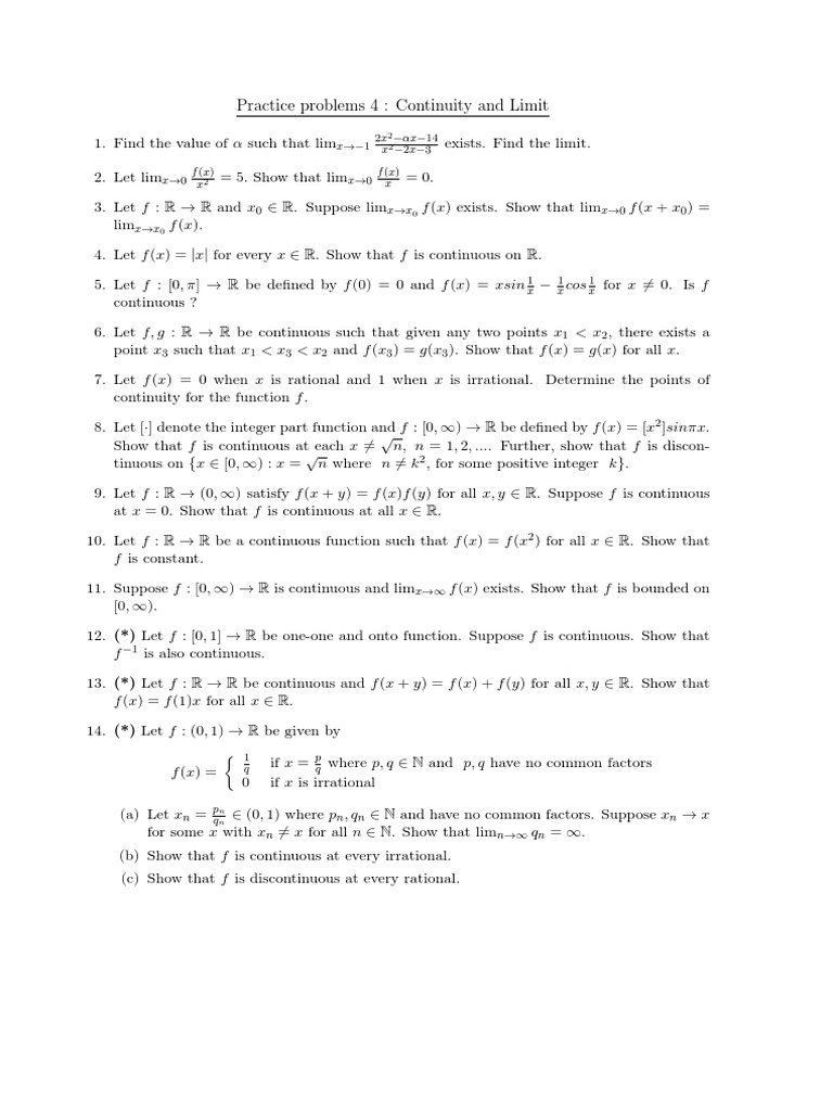 Assignment4 PDF | PDF | Continuous Function | Functions And Mappings