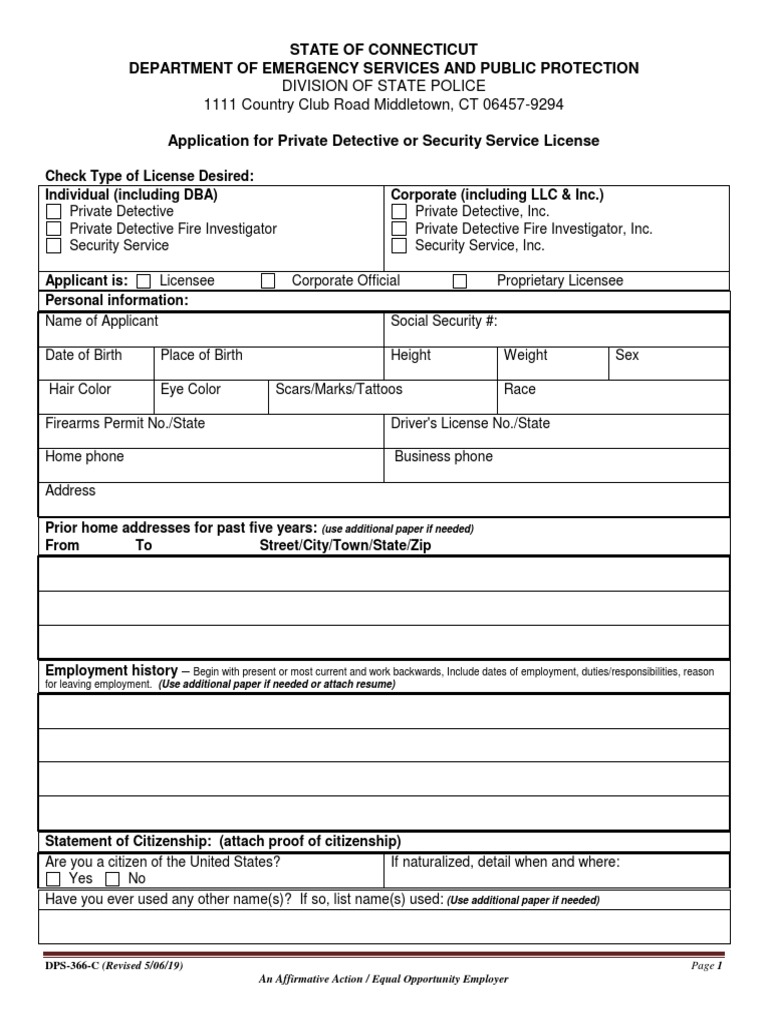 Division of State Police 1111 Country Club Road Middletown, CT 06457 ...