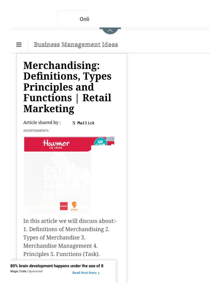 Merchandising - Definitions, Types Principles and Functions - Retail ...