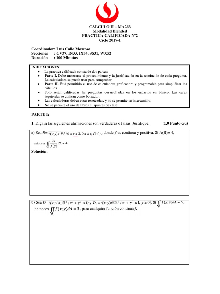 Calculo II | PDF | Integral | Enseñanza de matemática