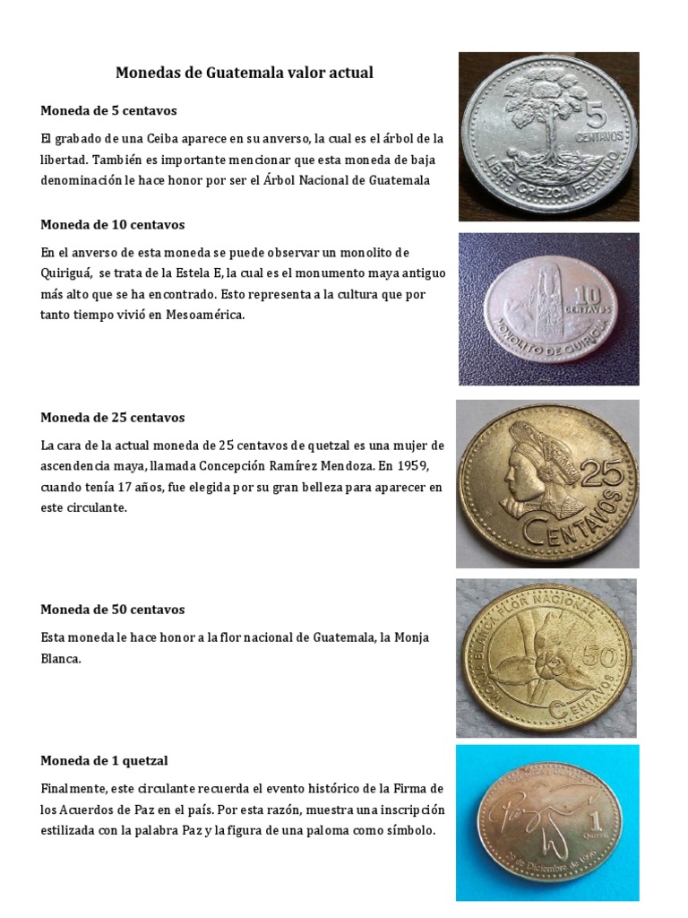 Monedas y billetes de Guatemala | PDF | Moneda | Monedas de las Américas