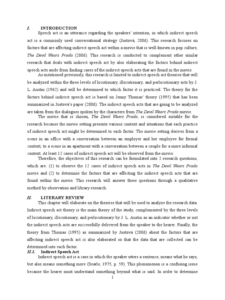 Indirect Speech Acts in The Devil Wears Prada | PDF | Semiotics ...