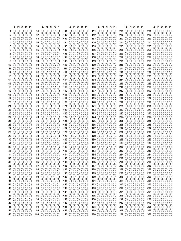 Blank Bubble Sheet | PDF