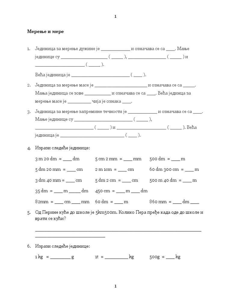 Zadaci Merenje I Mere | PDF